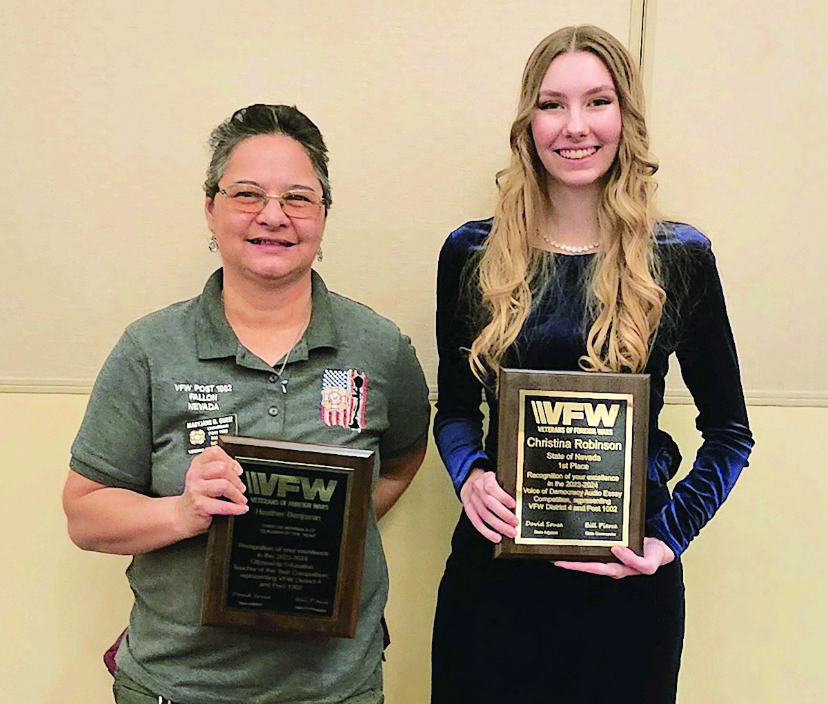 Fallon teacher, student receive state VFW awards | Carson City’s ...