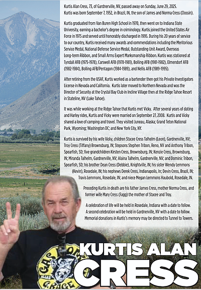 Obituary for Kurtis Alan Cress | Nevada Appeal: Carson City's Trusted ...