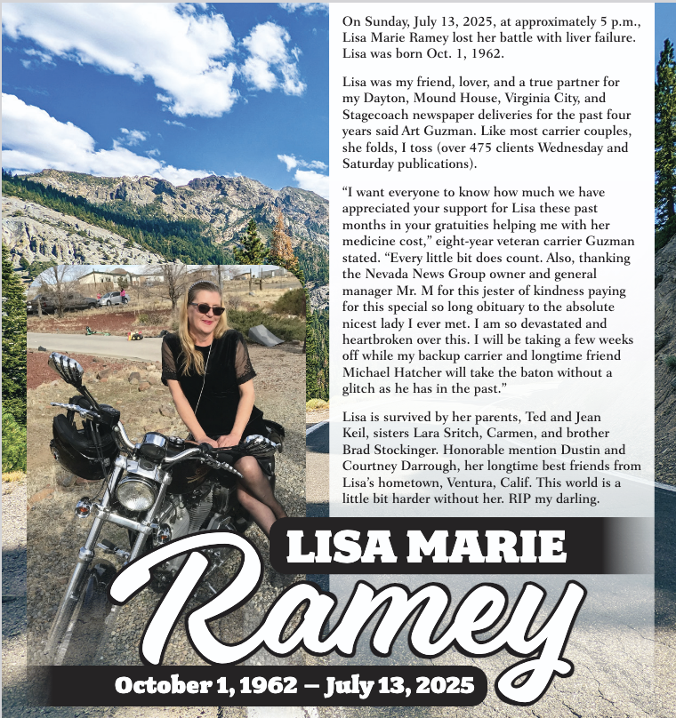 Obituary for Lisa Marie Ramey | Serving Minden-Gardnerville and Carson Valley