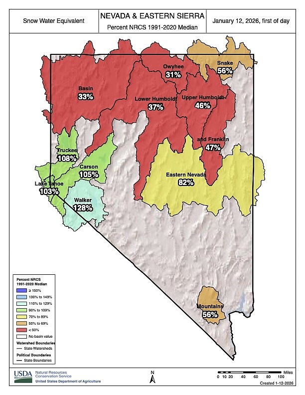 Sierra snowpack around average while eastern Nevada lags | Carson City ...