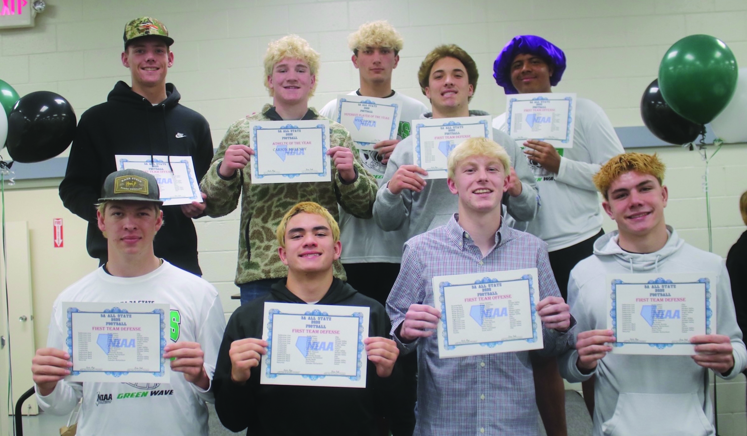 Greenwave football banquet announces all-state players | Carson City’s ...